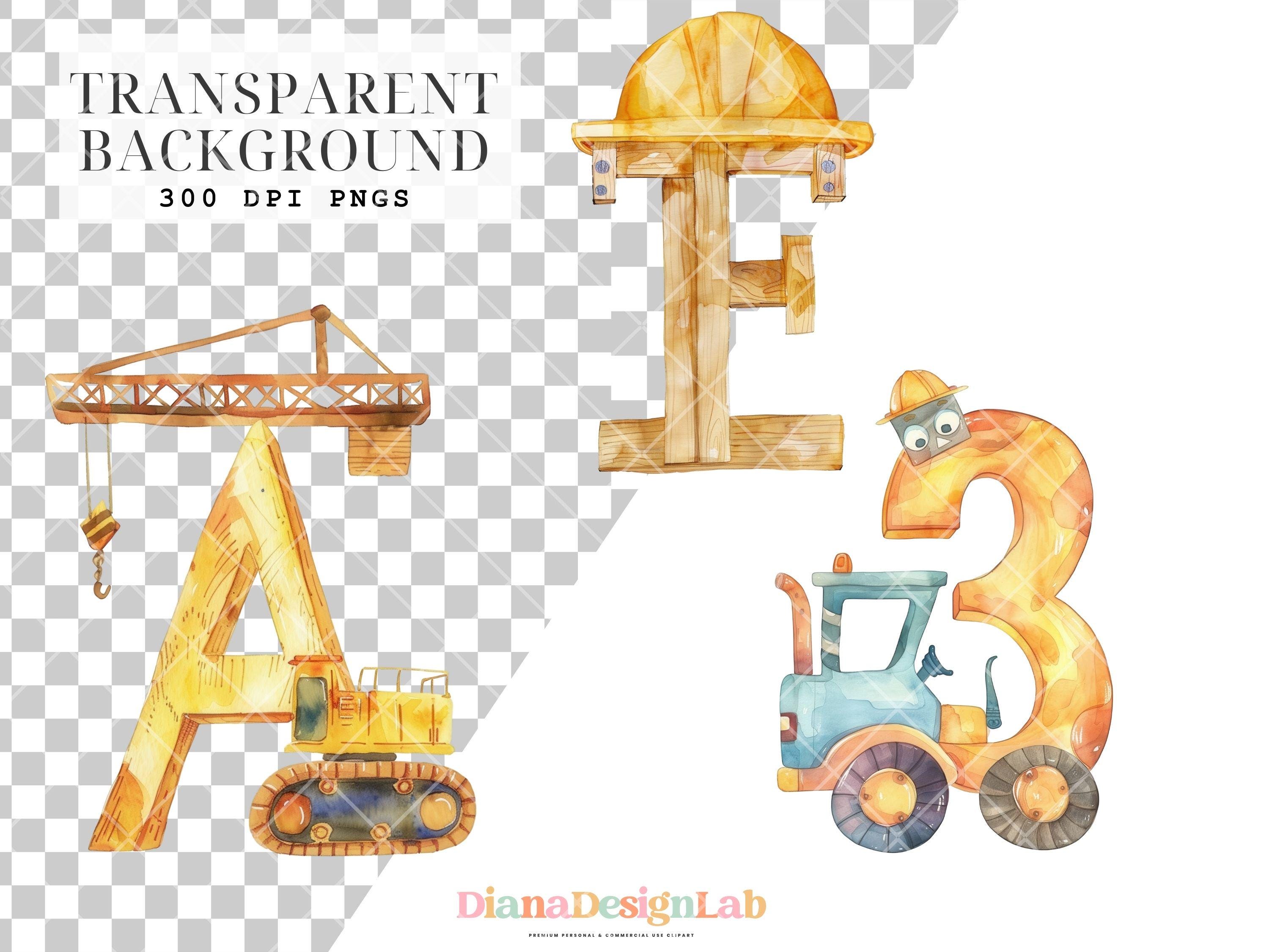 Construction Birthday Party Alphabet Clipart, Road Numbers ...