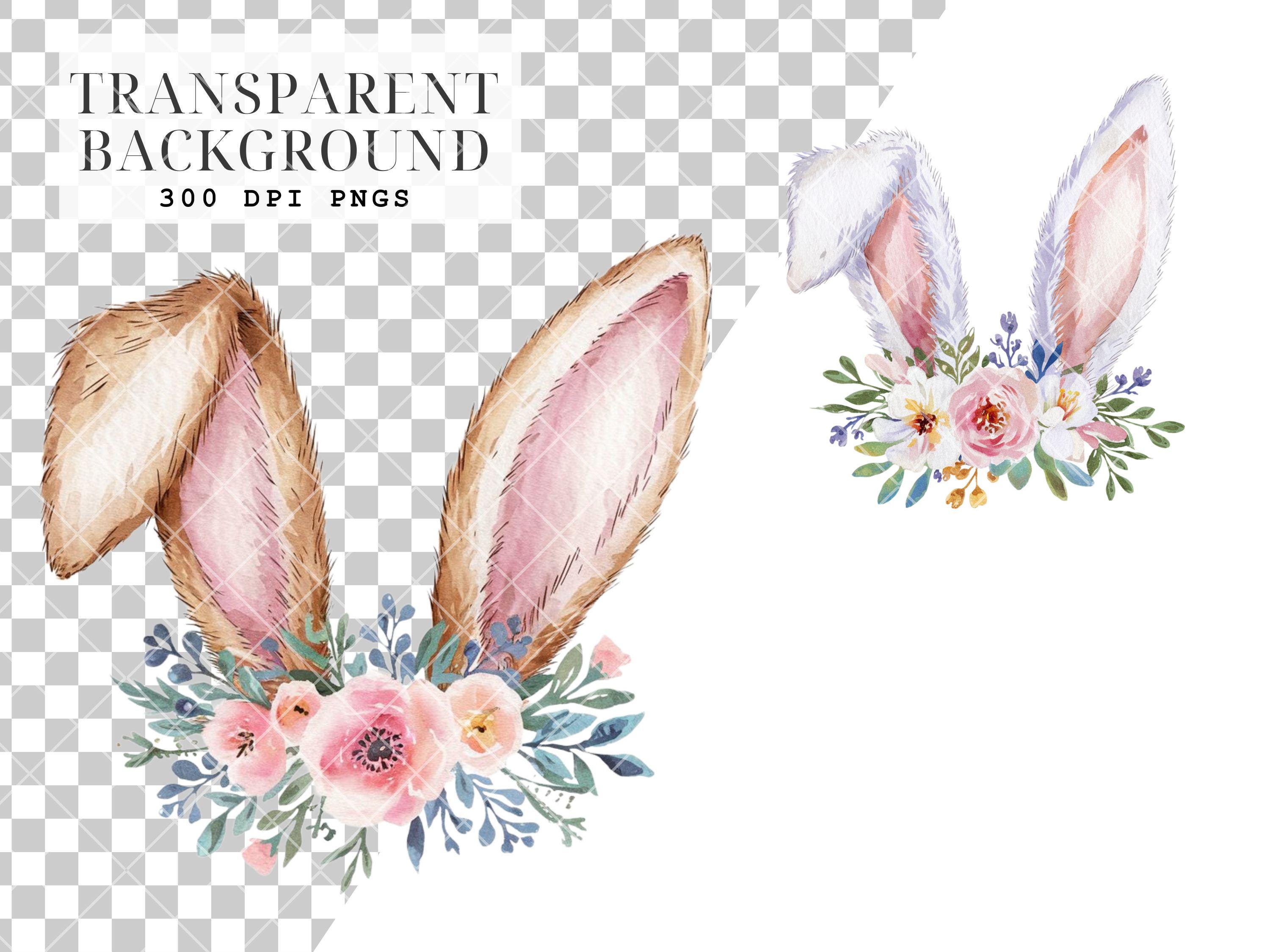 Bunny Ears Flowers Clipart: Easter PNG Bundle (digital Download) - Etsy