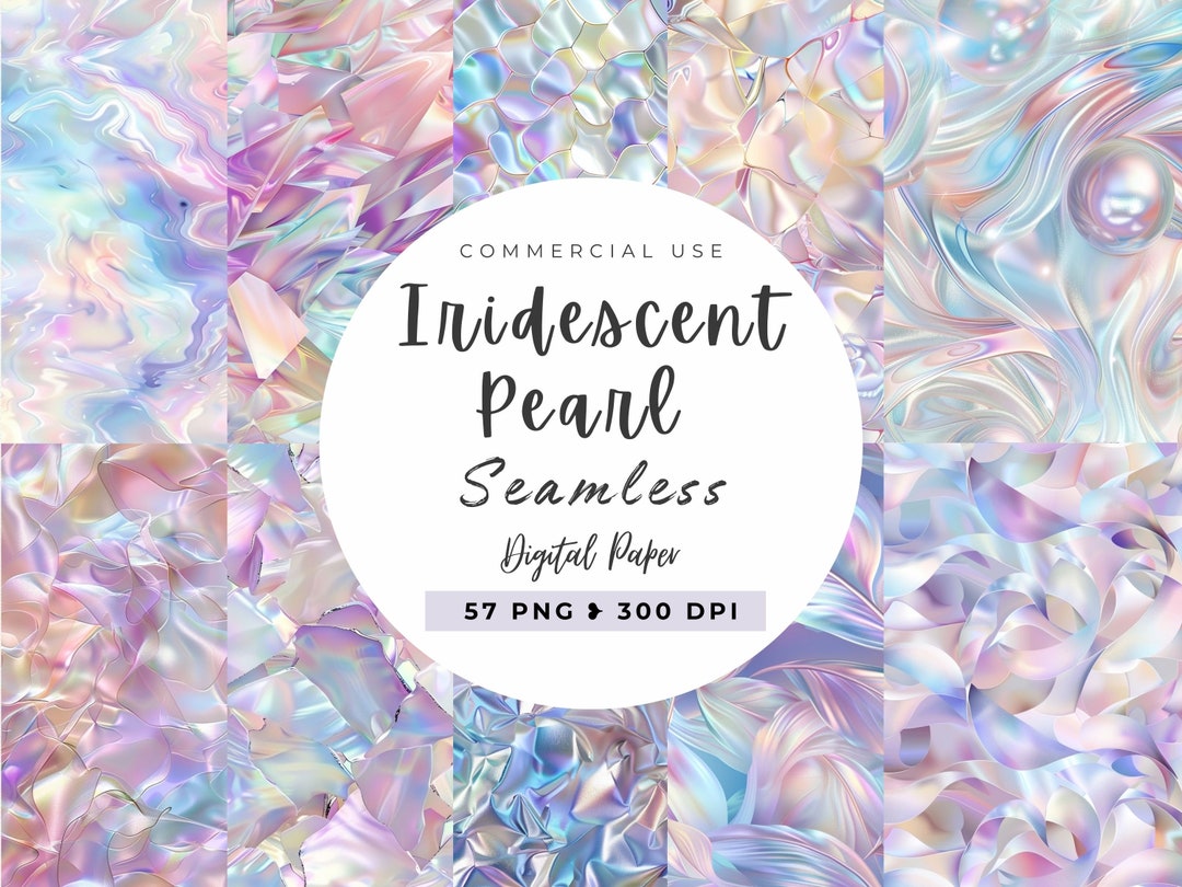 Iridescent Pearl Seamless Digital Paper, Commercial Use, Digital Paper ...