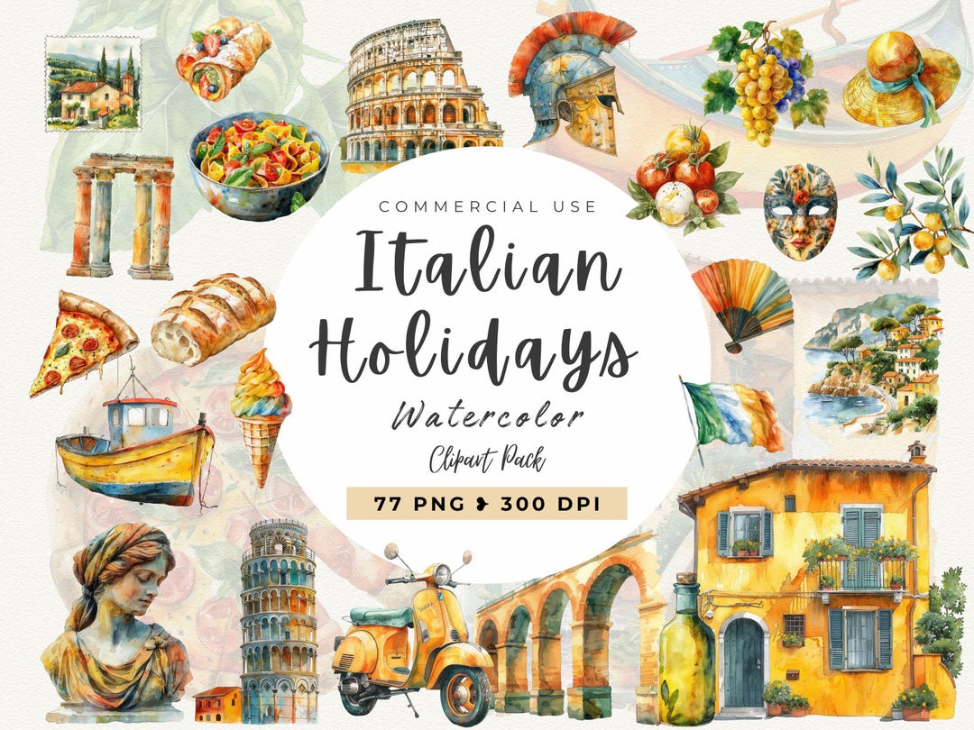 Italian Summer Clipart, Travel, Italy Sceneries, Scrapbooking, Amalfi ...