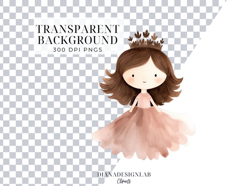 Little Princess Clipart Watercolor, Pink Magical Castle, Whimsical ...