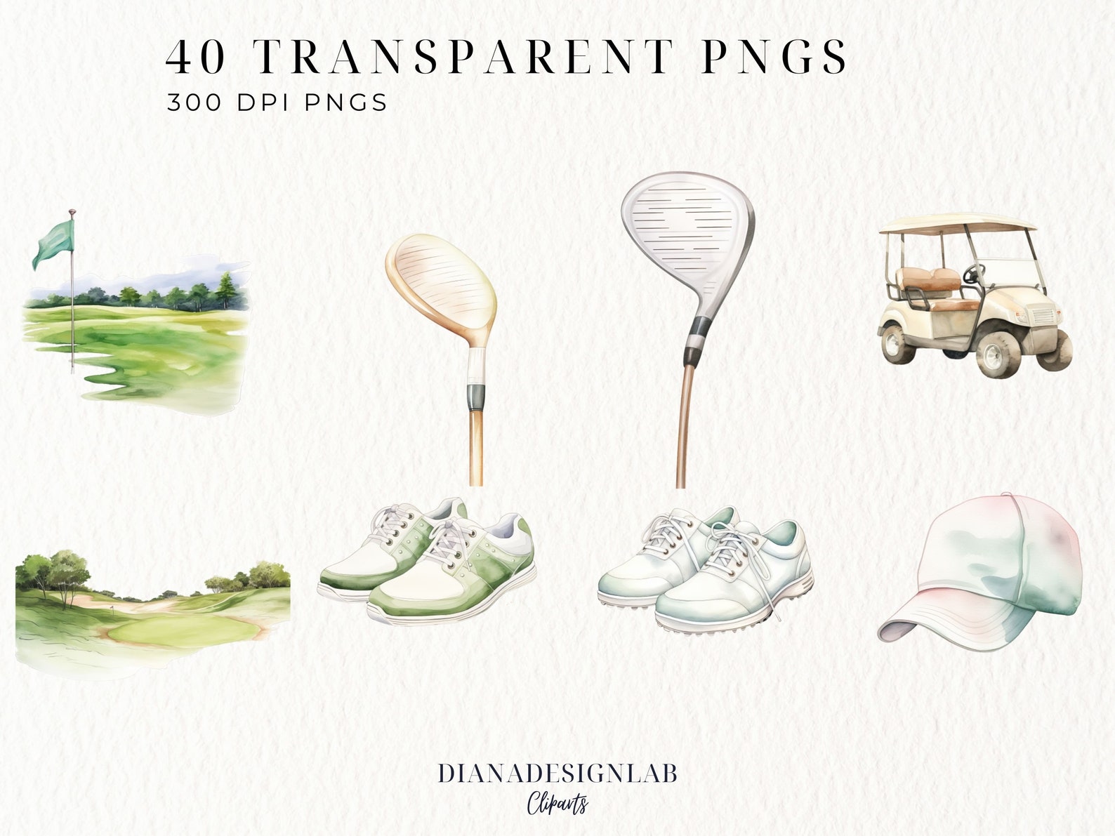 Watercolor Clipart Golf, Commercial Use, Sports Balls Download, Golf ...
