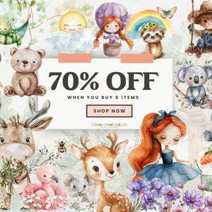 Woodland Halloween Watercolor Clipart, Nursery Decor, Spooky Clipart ...