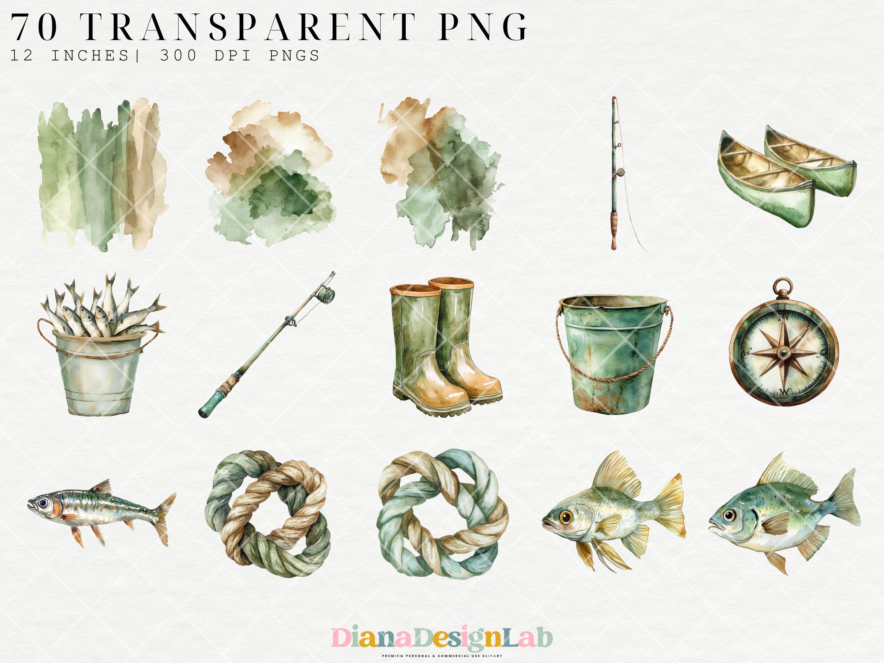 Little Fisherman Clipart, Little Boy Fishing, Printable Watercolor ...