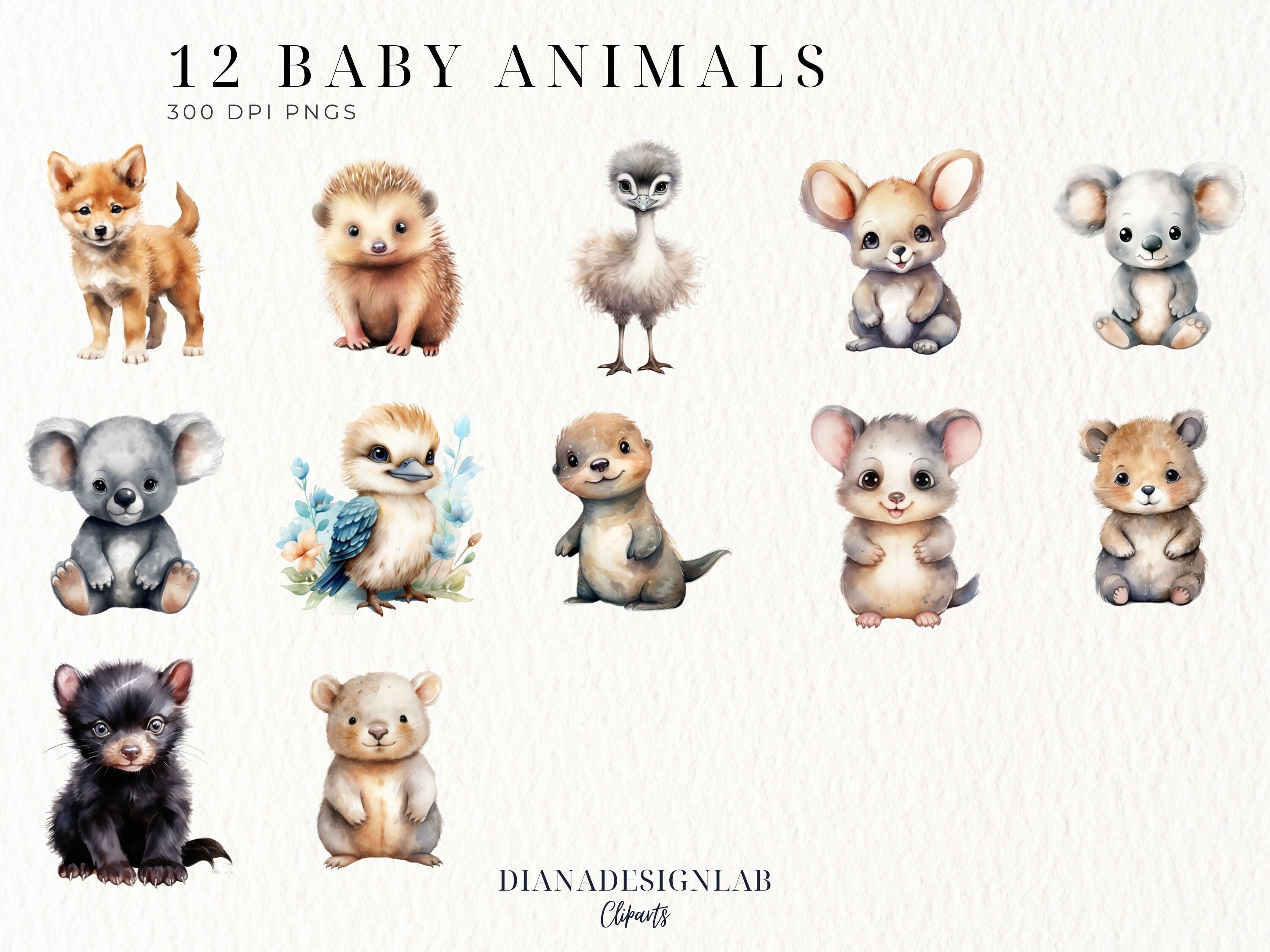 Australian Animals Clipart Paper Crafts Tasmanian Devil - Etsy Australia