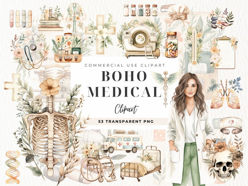 Medical Clipart Watercolor Health Medical Illustration - Etsy