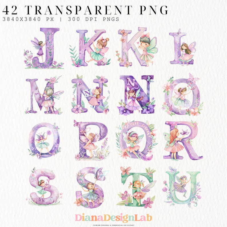 Fairies Alphabet Clipart, Fairy Alphabet Graphics, Fairy Tale Letters ...