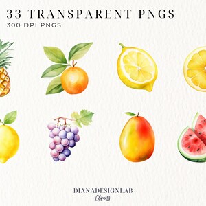 Watercolor Cute Fruits Clipart, Strawberry, Commercial Use, Summer ...