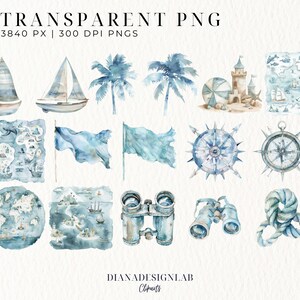 Watercolor Sailboat Clipart, Sailing Boat, Instant Download, Summer PNG ...