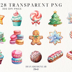 Christmas Sweets Clipart, Cookies Sweets Clip Art, Candy Cane With Bow ...