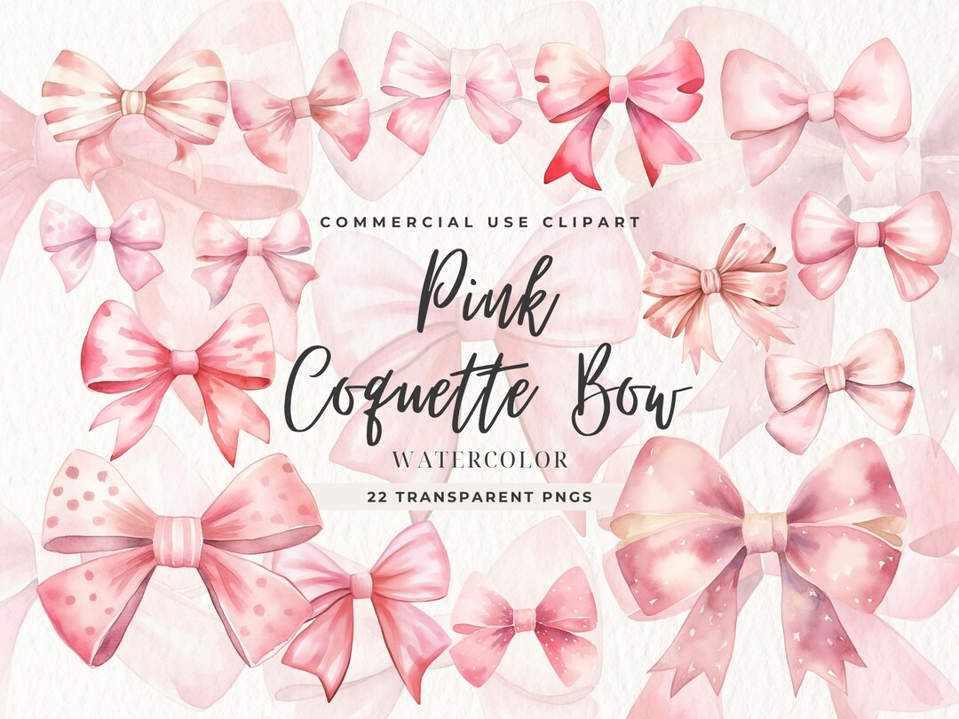 Coquette Bow Clipart, Pink Valentine Bow Png, Cute Coquette Bows ...