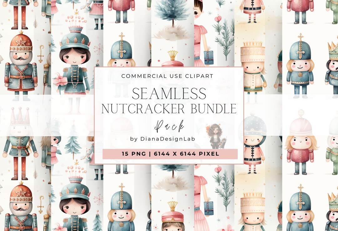 Christmas Nutcracker Seamless Pattern, Pastel Christmas Seamless Files ...