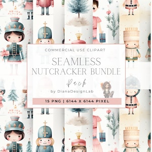 Christmas Nutcracker Seamless Pattern, Pastel Christmas Seamless Files, Printable Digital, Gift ...