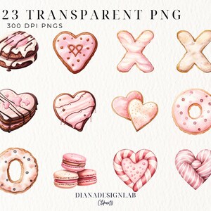 Valentine Cookies Clipart, Heart Cookie, XOXO, Cake Pops, Pink Sweets ...
