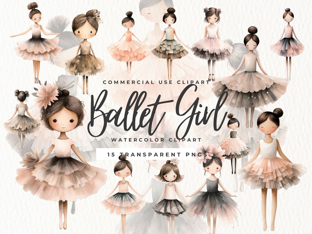 Ballet Girl Clipart, Cute Ballet Clip Art, Instant Download, Ballerina ...
