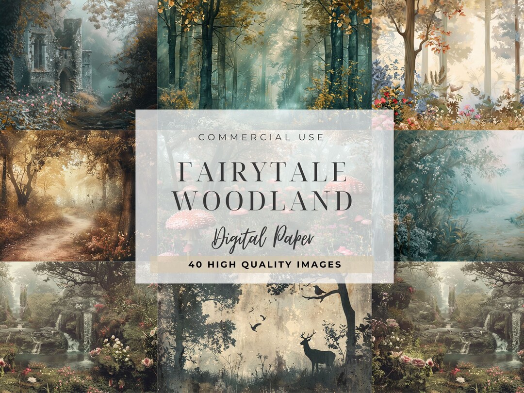 Fairytale Woodland Digital Paper, Card Making, Digital Download, Junk ...