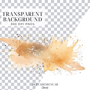 Neutral Watercolor Splatter Clipart, Elements & Free Flowing Shapes ...