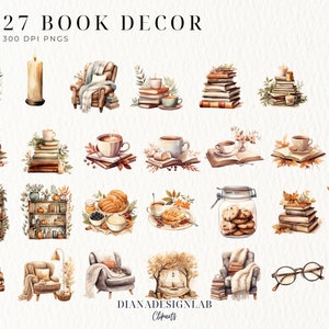 Autumn Bookworm Clipart, Books Png, Fall Clipart, Autumn Leaves ...