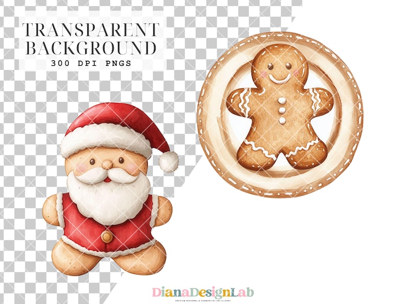 Gingerbread Family Clipart, Christmas, Digital Download, Festive Xmas ...