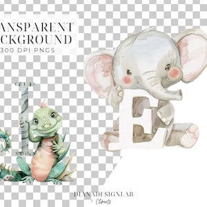 Watercolor Animal Alphabet Clipart, Commercial Use, Instant Download ...