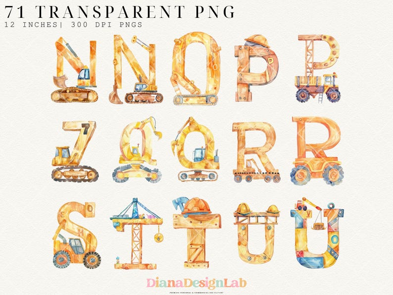 Construction Birthday Party Alphabet Clipart, Road Numbers ...