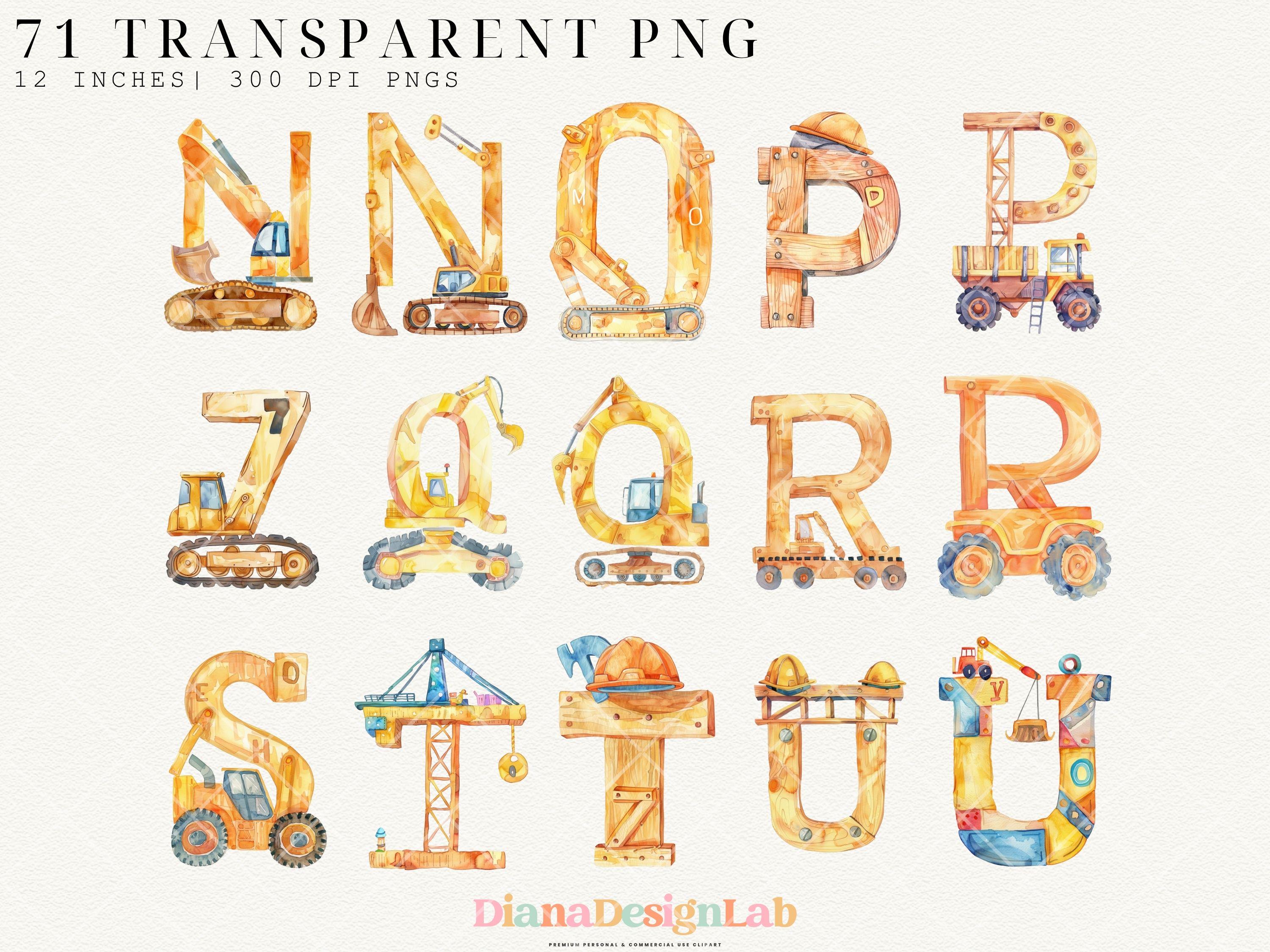 Construction Birthday Party Alphabet Clipart, Road Numbers ...