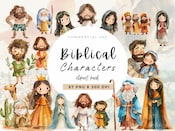 Biblical Characters Clipart Bundle, Bible Stories, Biblical People ...
