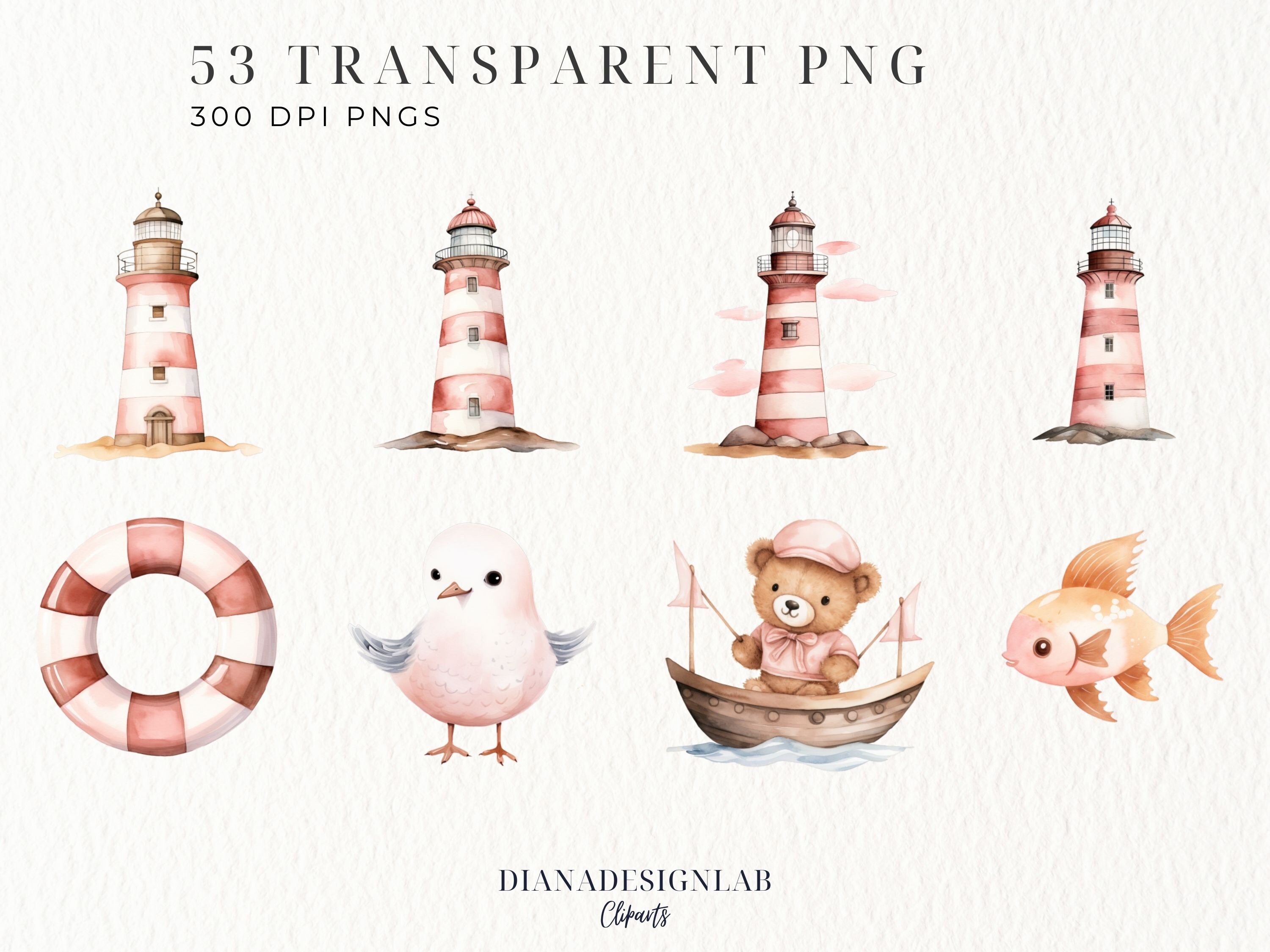 Cute Sailor Teddy Bear Clipart, Pink Nautical Nursery Clip Art, Under ...