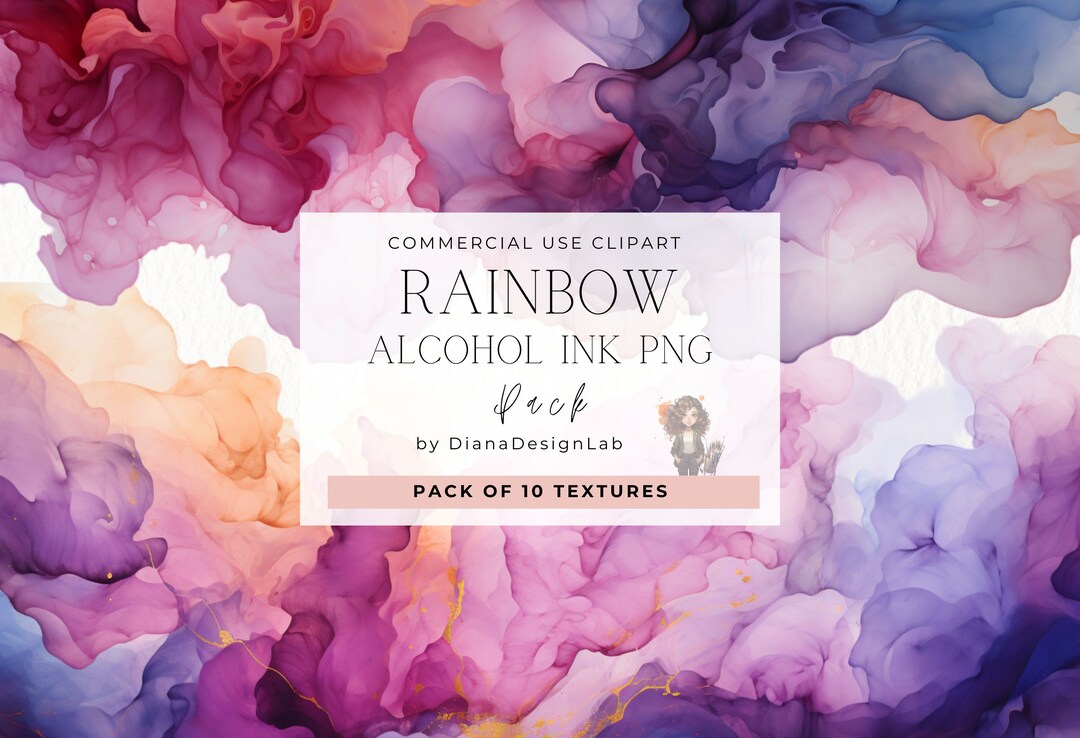 Rainbow Alcohol Ink Clipart, Alcohol Ink Texture, Colorful Background ...