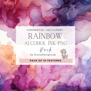 Rainbow Alcohol Ink Clipart, Alcohol Ink Texture, Colorful Background ...