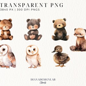 Boho Woodland Animal Clipart, Creatures Clip Art, Forest, Bunny Rabbit ...