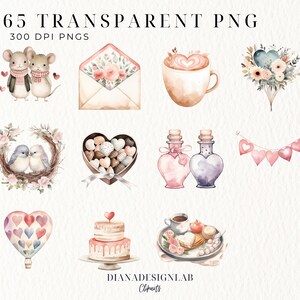 Watercolor Valentines Day Clipart, Boho Valentines Clip Art, Teddy ...