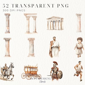 Roman Empire Clipart, Watercolor Style, Rome Empire History, History ...