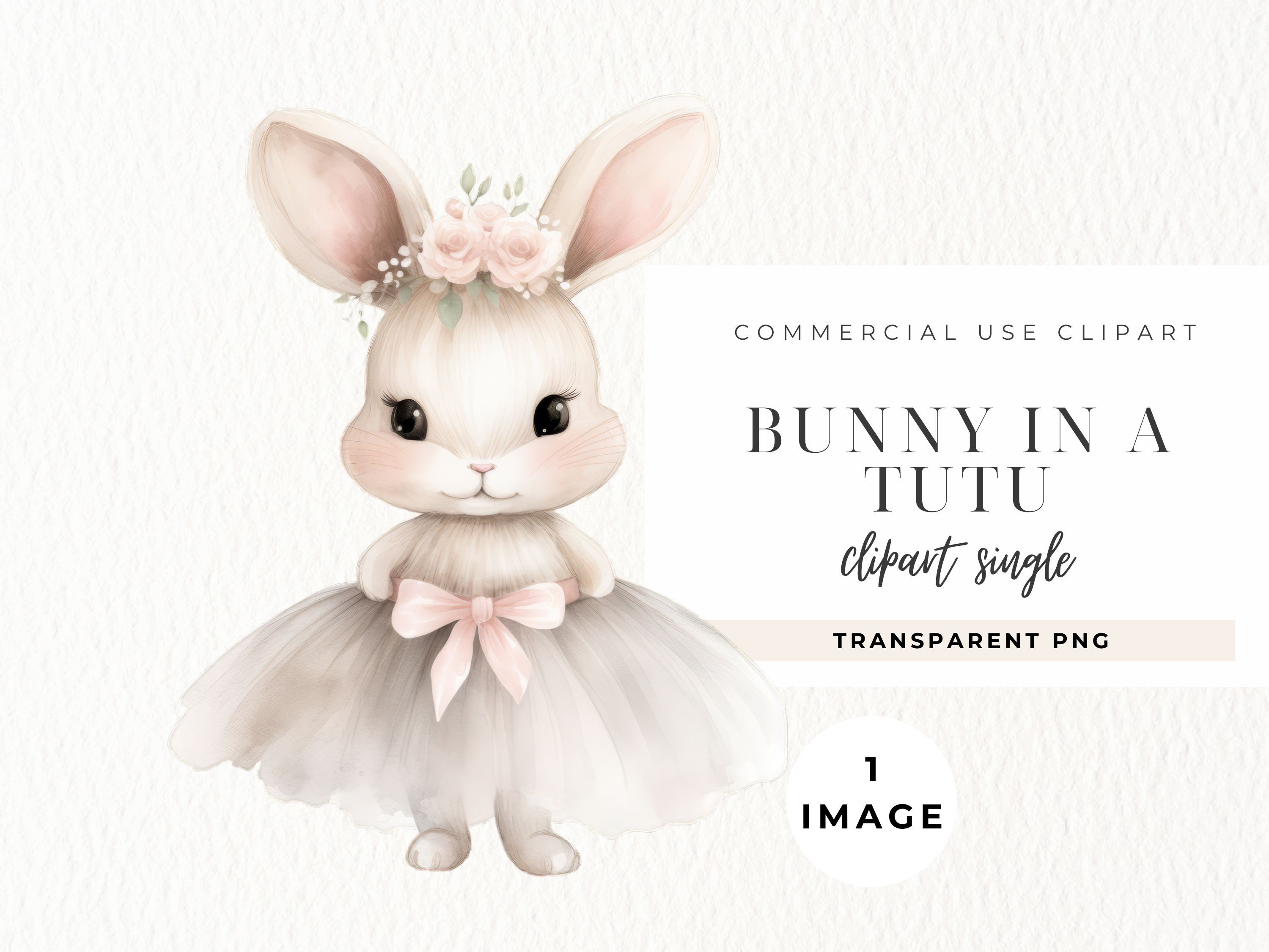 Bunny Tutu Clipart, Ballerina Baby Girl, Tutus Graphics, Watercolor ...