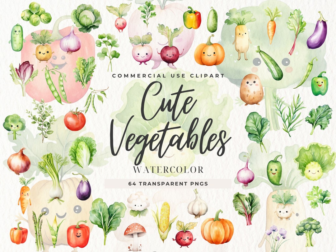 Watercolor Clipart Vegetables, Instant Download, Fresh Vegetables ...