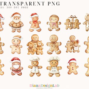 Gingerbread Family Clipart, Christmas, Digital Download, Festive Xmas ...
