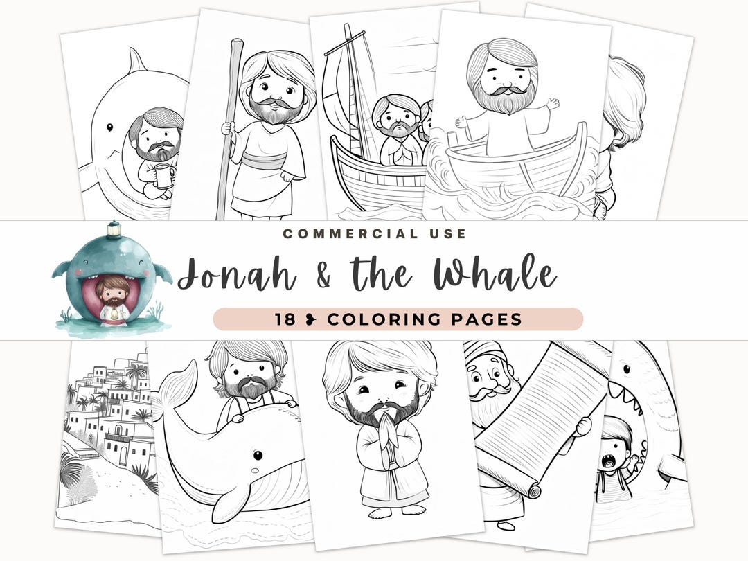 Jonah and the Whale Clipart, Bible Stories, Coloring Images Book of ...