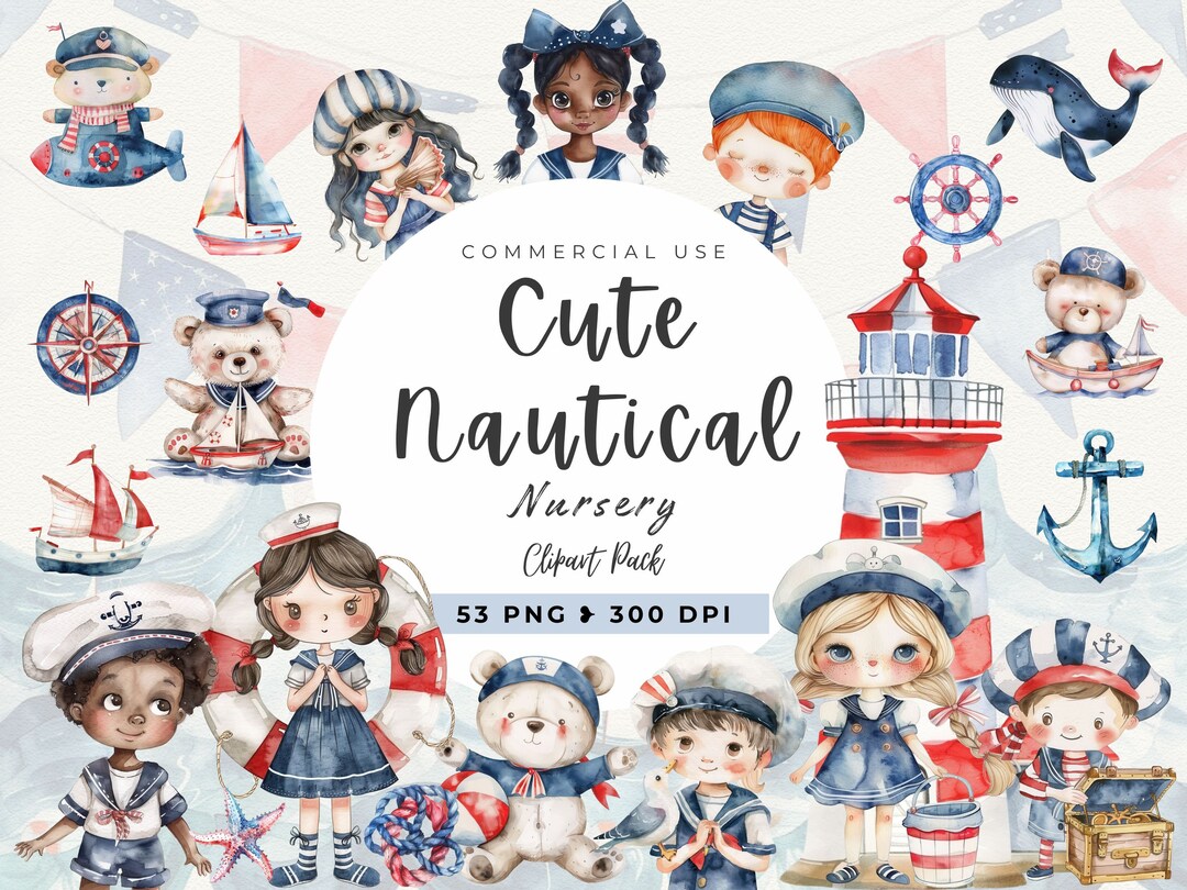 Baby Boy Nautical Clipart, Baby Shower, Cute Sailor, Baby Girl, Sailing ...