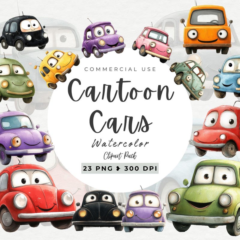 Cars Clipart - Etsy