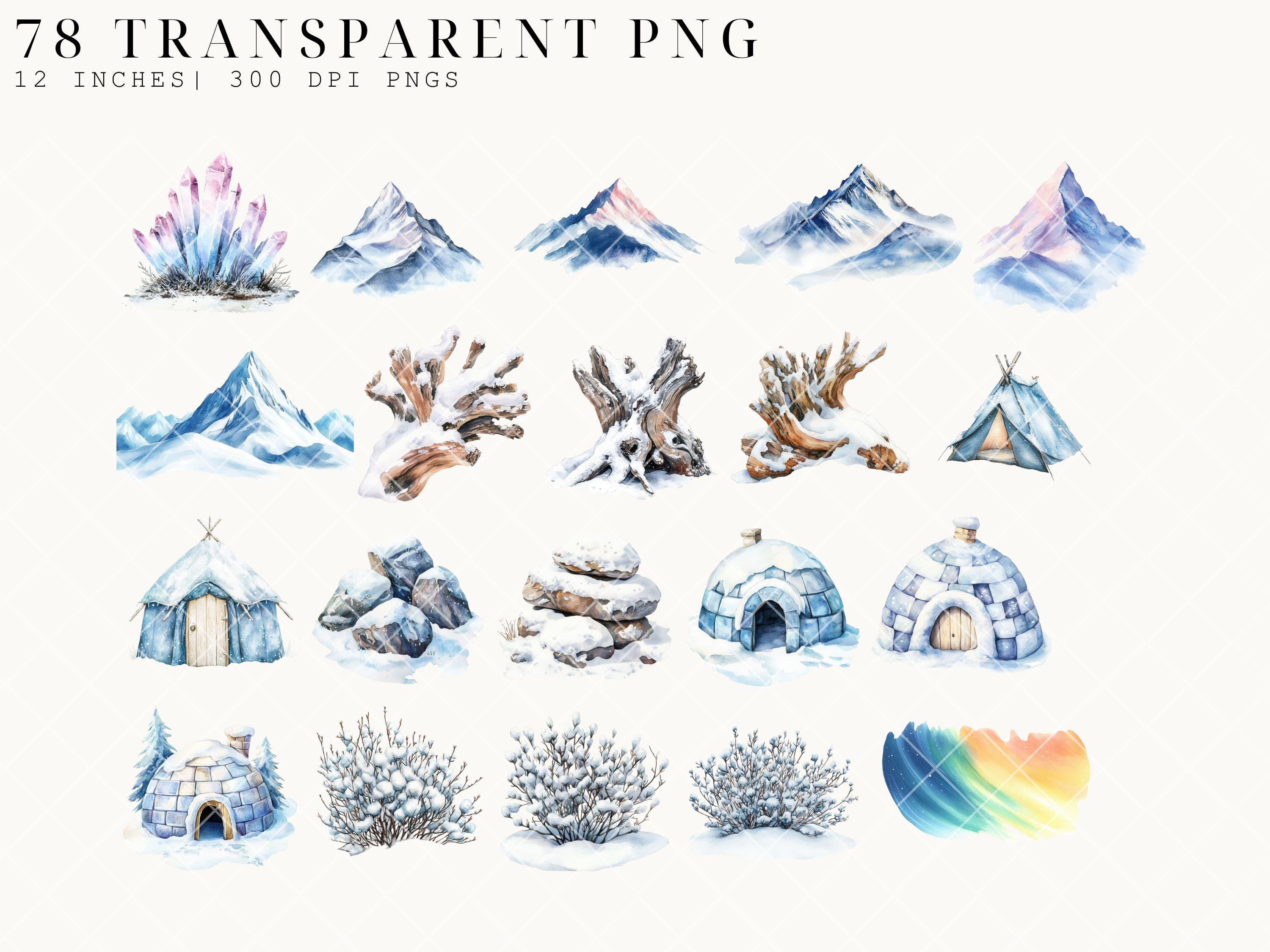 Polar Animals Clipart, Watercolor Arctic Friends, Polar Bear, Instant ...