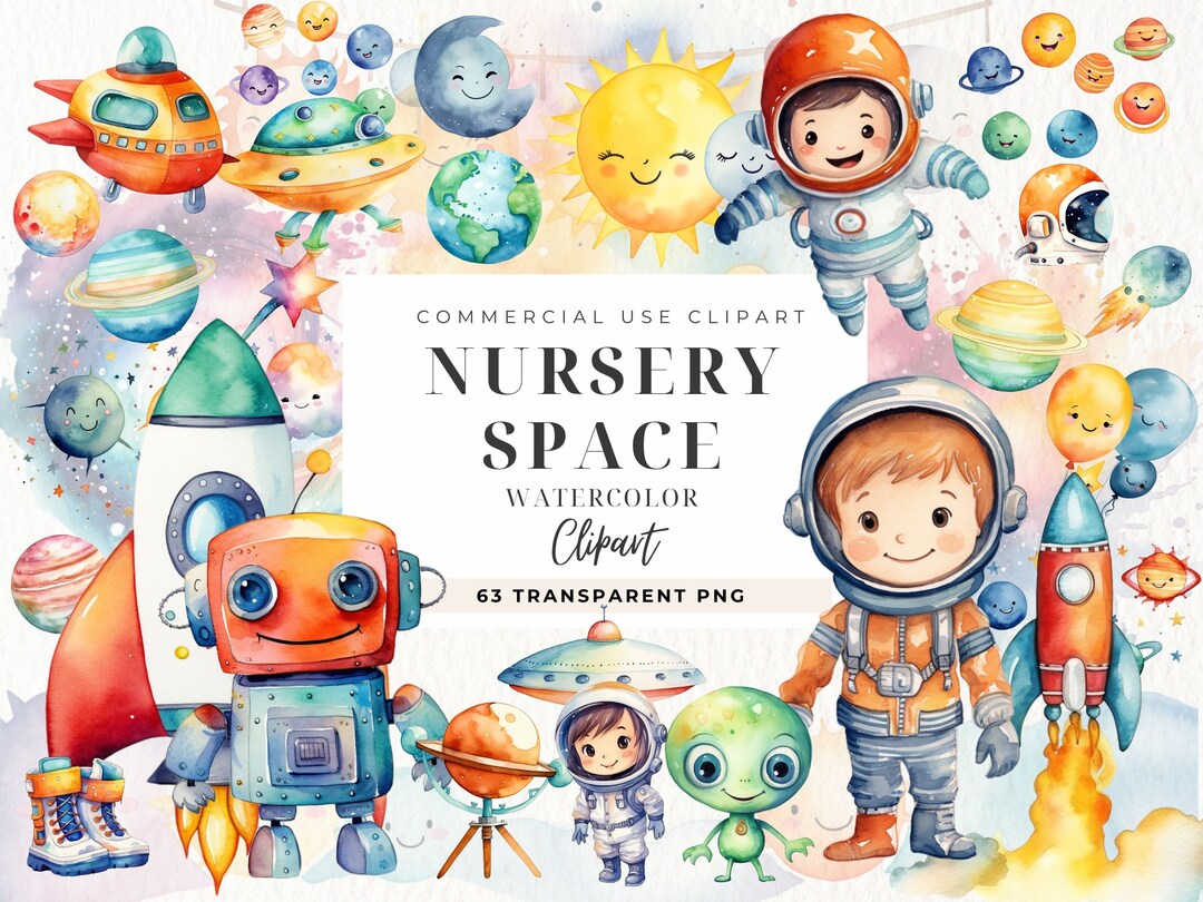 Watercolor Astronaut Clipart, Boy Astronaut, Planets Clip Art, Girl ...