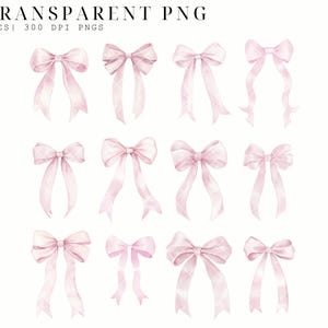 Watercolor Pink Coquette Ribbons Clipart, Commercial Use, Simple ...