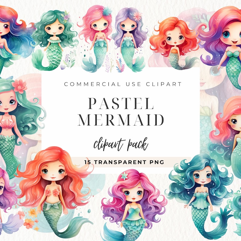Mermaid Illustration - Etsy