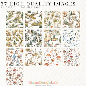 Fairytale Woodland Digital Paper, Seamless, Card Making, Digital ...