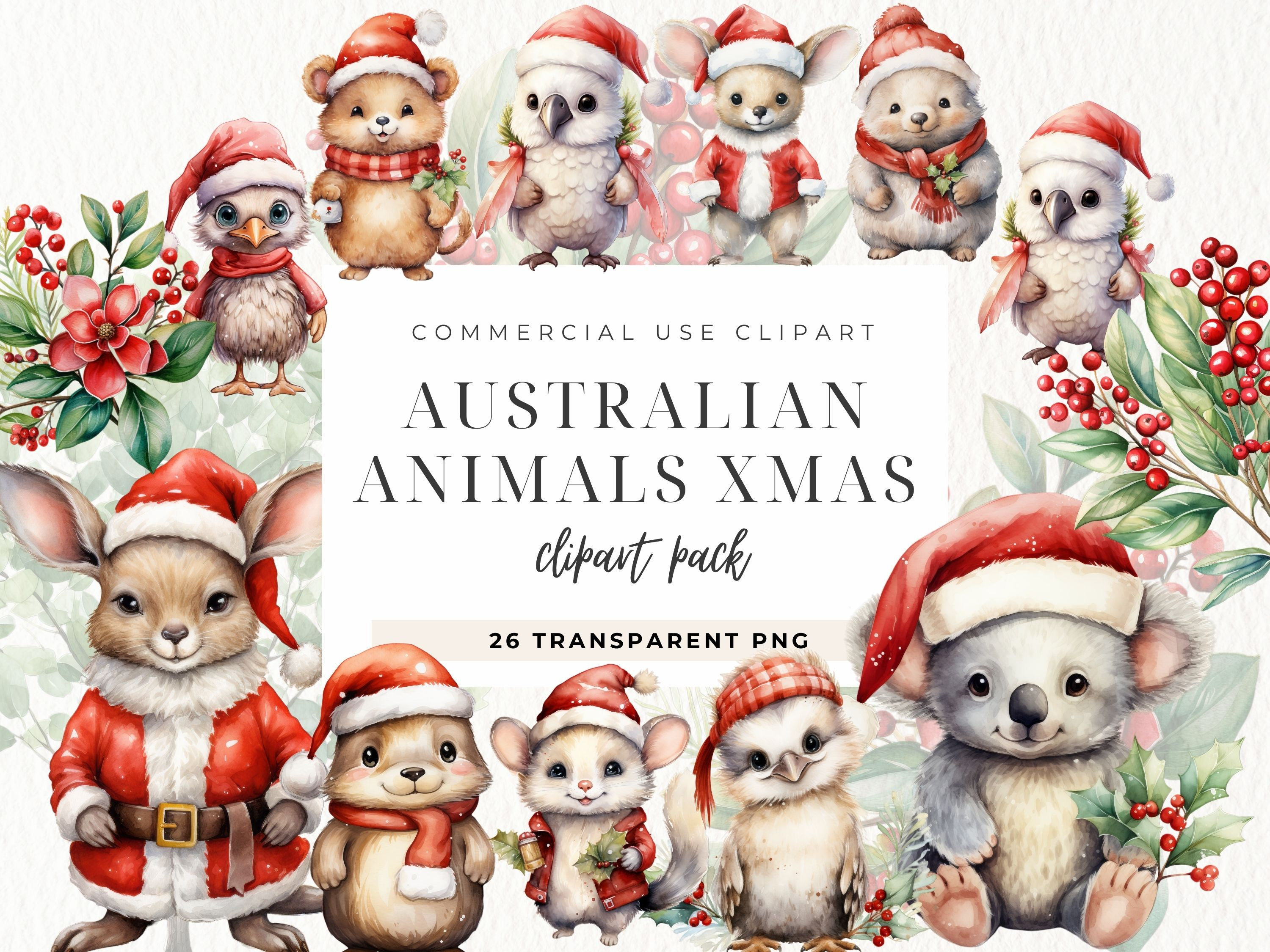 Australian Christmas Clipart, Aussie Animals, Christmas Koala ...