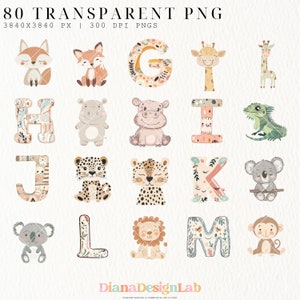 Boho Baby Watercolor Clipart, Nursery Animal Clip Art, Newborn Boho Kid ...