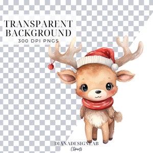 Woodland Christmas Clipart, Paper Crafts, Instant Download, Watercolor ...