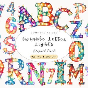 Christmas Watercolor Alphabet and Numbers Clipart, Letters and Numbers ...
