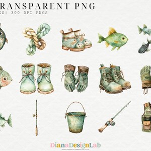 Little Fisherman Clipart, Little Boy Fishing, Printable Watercolor ...