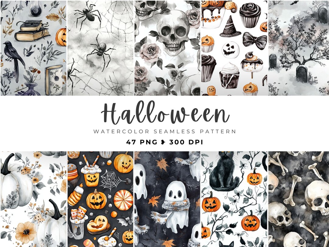 Halloween Seamless File Boys, Seamless File, Halloween Digital Paper ...